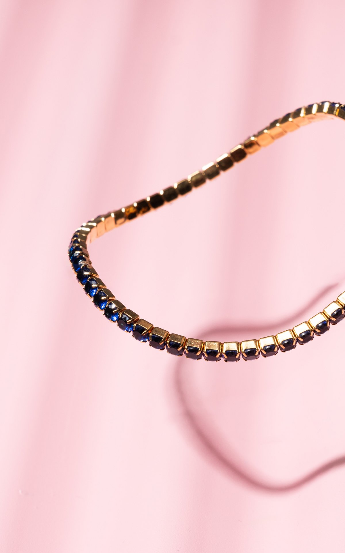 Gold coloured Bracelet With Stones Gold Dark Blue